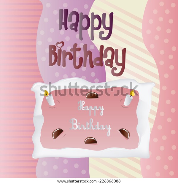 Colored Background Text Birthday Cake Birthday Stock Vector (Royalty ...