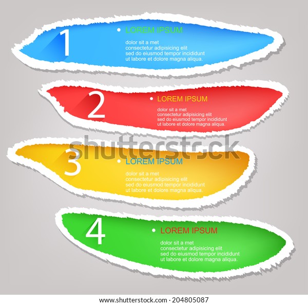 Colored Banners Info Graphic Torn Paper Stock Vector (Royalty Free ...