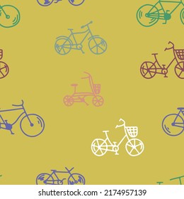 Colored Bicycles On Bright Background Bicycle Stock Vector (Royalty ...