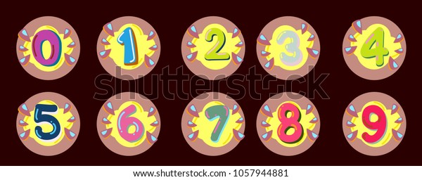 Colored Cartoon Numbers Vector Set 19 Stock Vector (Royalty Free ...