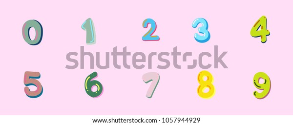 Colored Cartoon Numbers Vector Set 19 Stock Vector (Royalty Free ...