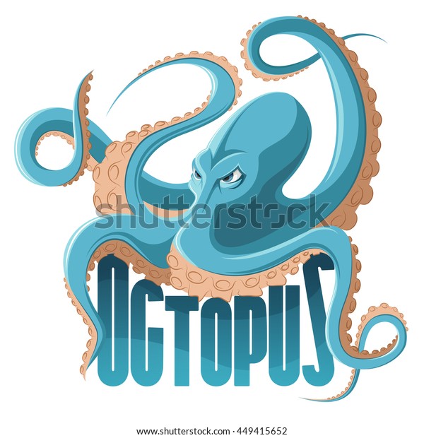 Colored Cartoon Octopus Cool Drawings Character Stock Vector (Royalty ...