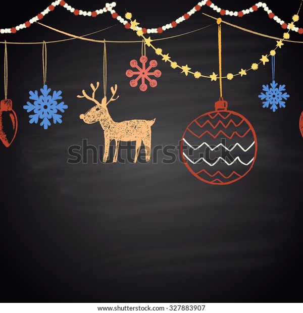 Colored Chalk Drawn Horizontal Seamless Pattern Stock Vector (Royalty ...