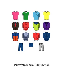 Colored Clothes Icons Stock Vector (Royalty Free) 786487903 | Shutterstock