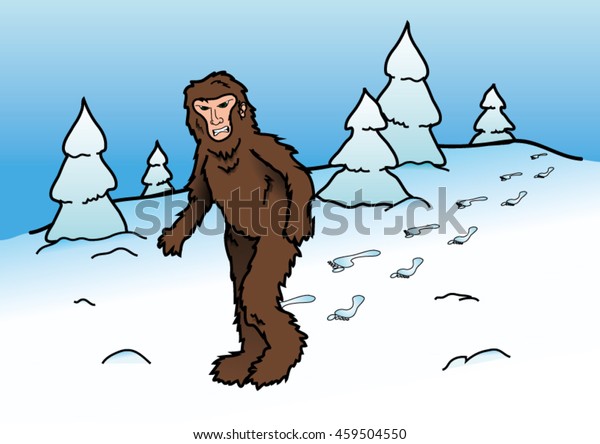 Colored Coloring Page Yetti Snow Stock Vector (Royalty Free) 459504550 ...