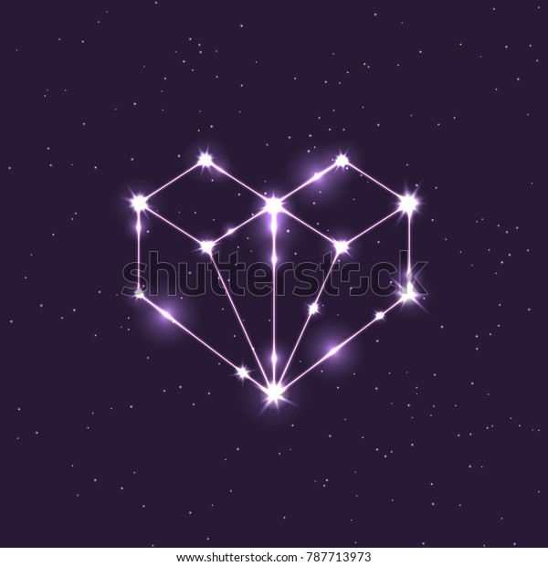 Colored Constellation Illustration Shape Heart Space Stock Vector ...