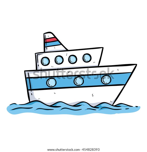 Farbiges Kreuzfahrtschiff mit Doodle Art