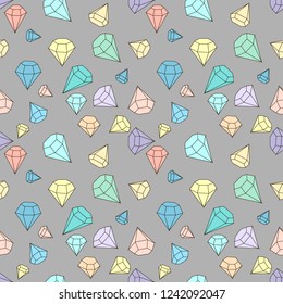 Colored Diamonds Seamless Pattern Pastel Colors Stock Vector (Royalty ...