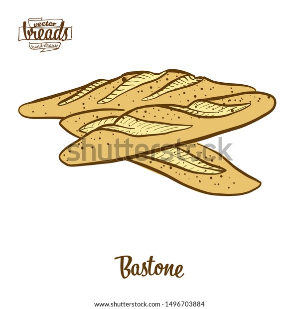 Colored Drawing Bastone Bread Vector Illustration Stock Vector (Royalty ...