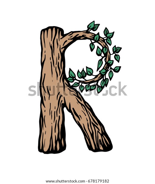 Colored Engraving Letter R Made Wood Stock Vector (Royalty Free ...