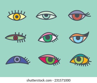 Colored Eyes Icon Stock Vector (Royalty Free) 231571000 | Shutterstock