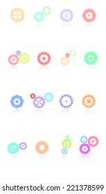 Colored Gears Icons Set Vector Stock Vector (Royalty Free) 221378599 ...