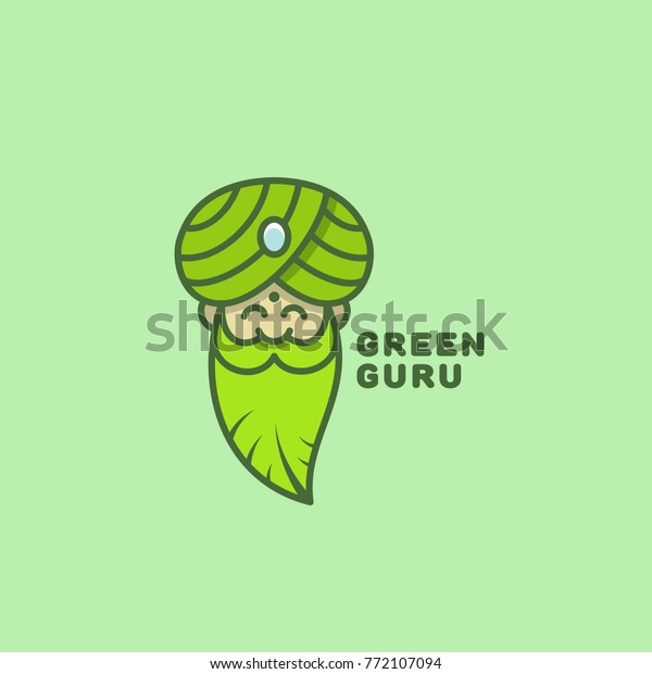 Colored Green Guru Logo Template Design Stock Vector (Royalty Free ...