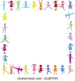 Colored Happy Children Frame Stock Vector (Royalty Free) 61287955