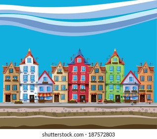Colored Houses Vector Stock Vector (Royalty Free) 187572803 | Shutterstock