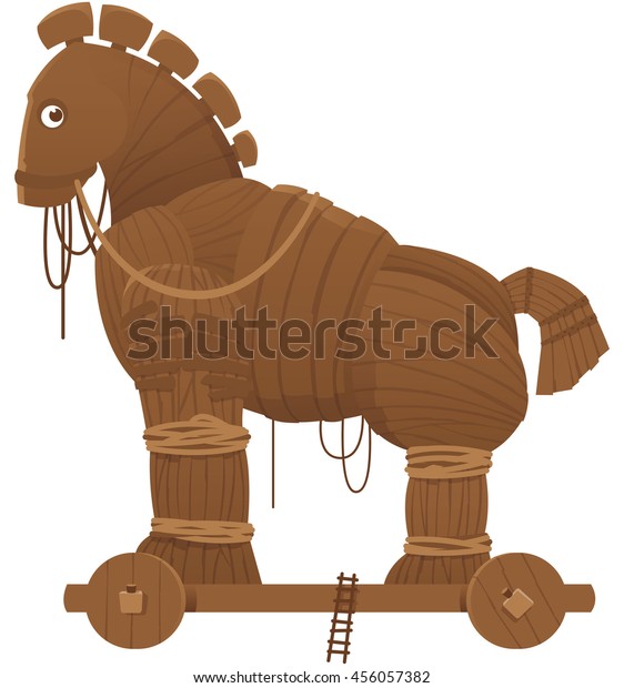 Colored Illustration Trojan Horse Stock Vector (Royalty Free) 456057382 ...
