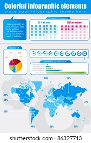 Colored Infographics World Map Charts Stock Vector (Royalty Free ...