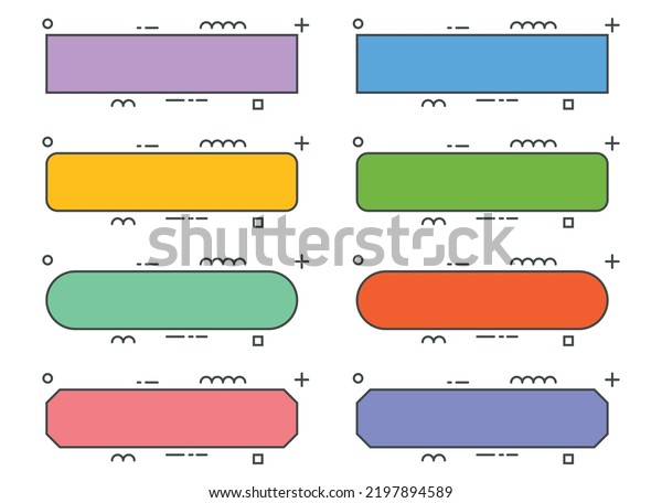 Colored Line Banner Flat Style Vector Stock Vector (Royalty Free ...
