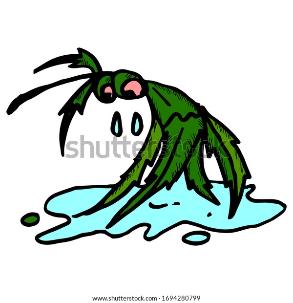 Colored Marijuana Very Upset Crying Cartoon Stock Vector (Royalty Free ...