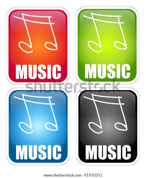 Colored Music Buttons Useful Logo Stock Vector (Royalty Free) 91910351 ...