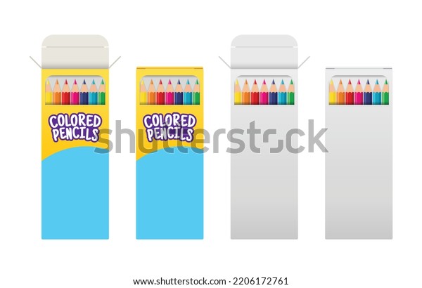 Colored Pencil Box Vector Illustration Colorer Stock Vector (Royalty ...