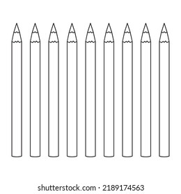 Colored Pencils Outline Vector Illustrationisolated On Stock Vector ...