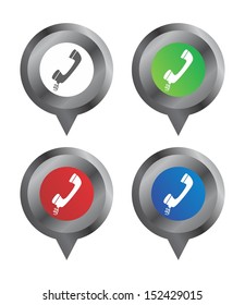 Colored Phone Map Marker Sign Stock Vector (Royalty Free) 152429015 ...