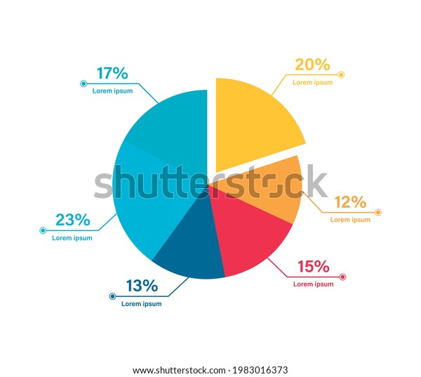 Colored Pie Chart Percentage Graphic Business Stock Vector (Royalty ...