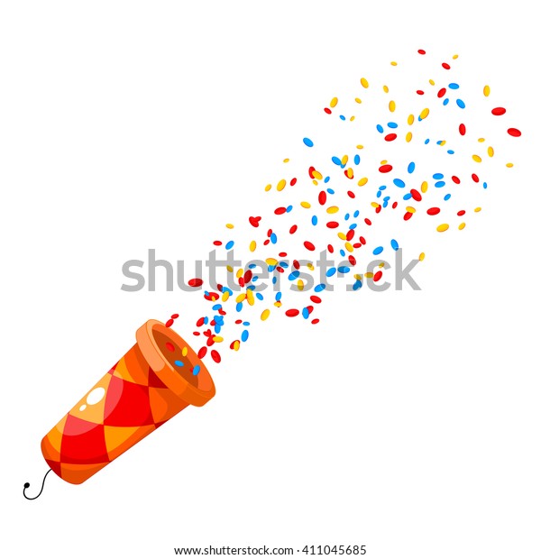 Colored Popper On White Background Cartoon Stock Vector (Royalty Free ...
