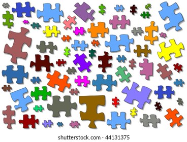 Colored Puzzle Pieces Vector Illustration Stock Vector (Royalty Free ...