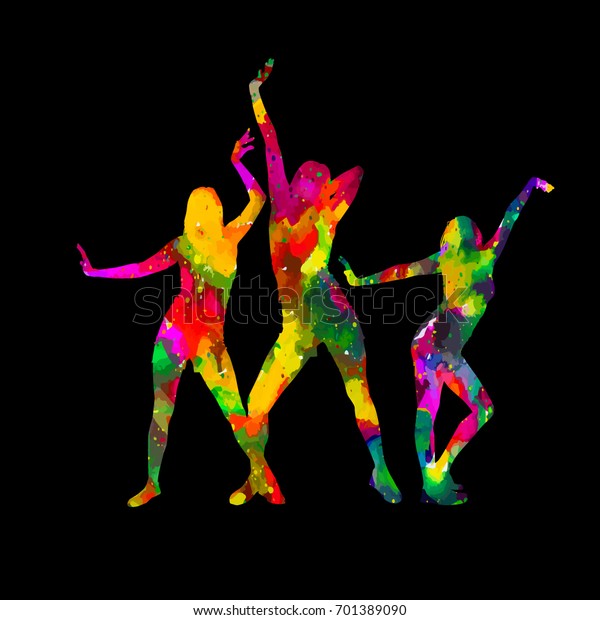 Colored Rainbow Dancing Girl Vector Stock Vector (Royalty Free ...