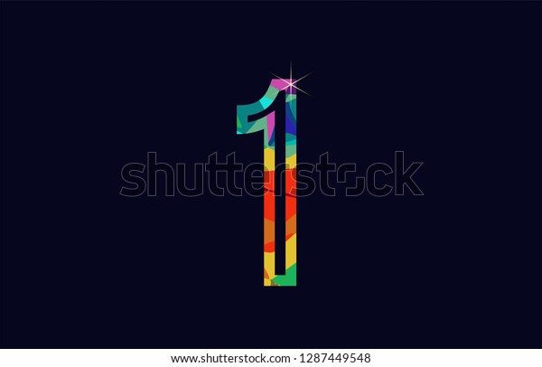 Colored Rainbow Number 1 One Logo Stock Vector (Royalty Free ...