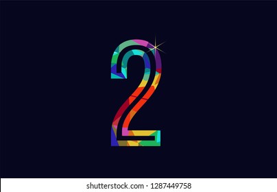 Colored Rainbow Number 2 Logo Design Stock Vector (Royalty Free ...