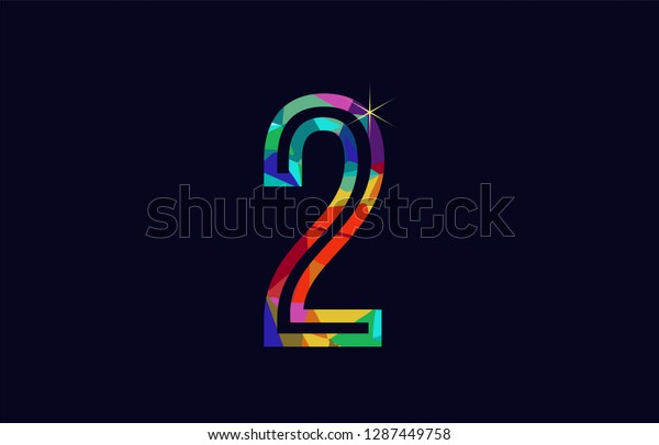 Colored Rainbow Number 2 Logo Design Stock Vector (Royalty Free ...