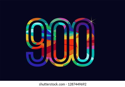 Colored Rainbow Number 900 Logo Design Stock Vector (Royalty Free ...