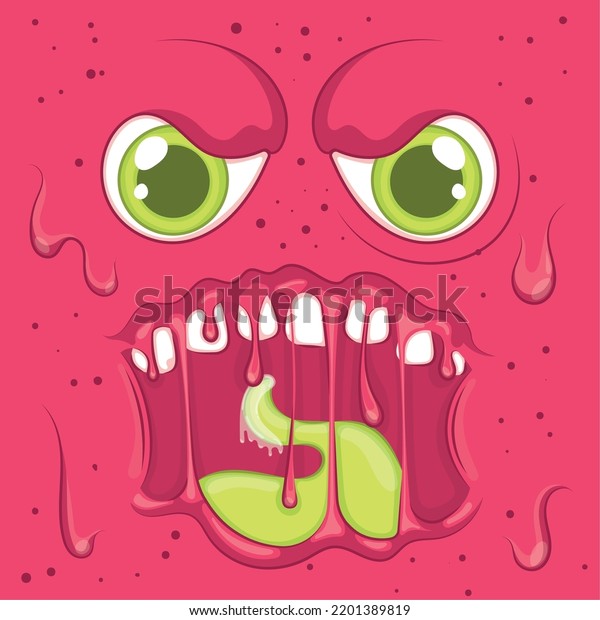 Colored Red Angry Monster Avatar Background Stock Vector (Royalty Free ...