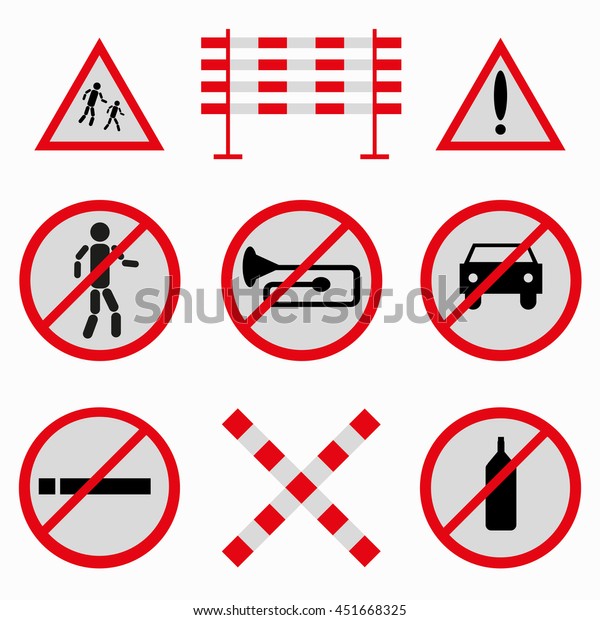 Colored Road Signs Collection Beautiful Symbols Stock Vector (Royalty ...