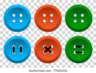 Colored Set Round Clothing Buttons Thread Stock Vector (Royalty Free ...