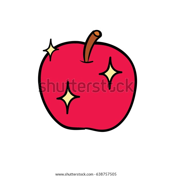 Colored Sparkling Apple Illustration Stock Vector (Royalty Free) 638757505