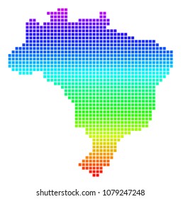 Colored Spectral Pixel Brazil Map Vector Stock Vector (Royalty Free ...