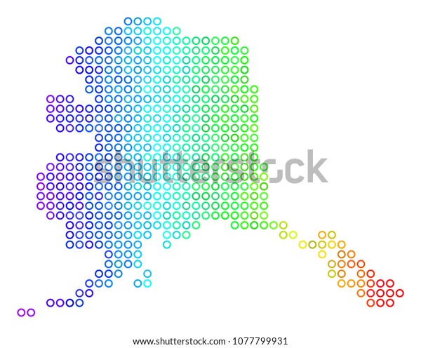 Colored Spectrum Alaska Map Vector Geographic Stock Vector (Royalty ...