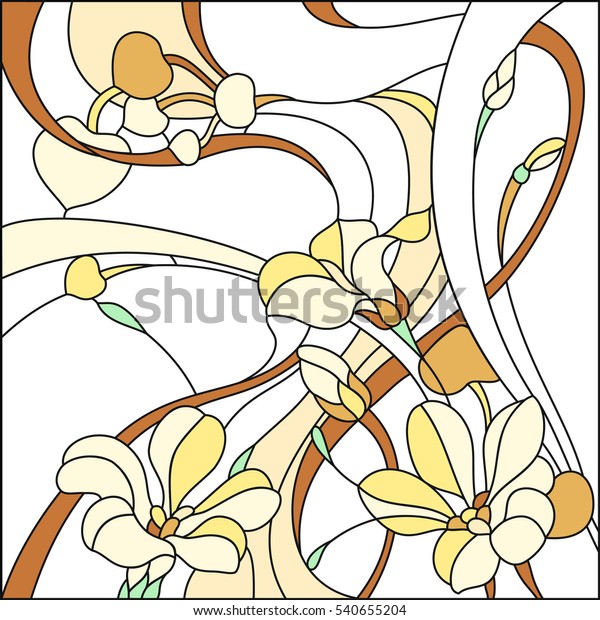 Colored Stainedglass Window Square Frame Abstract: стоковая векторная ...