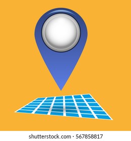Colored Vector Illustration Label On Map Stock Vector (Royalty Free ...