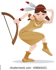 Colored Vector Illustration Squaw Character Stock Vector (Royalty Free ...
