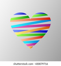 Heart Rainbow Colorful Lines Isolated On Stock Vector (Royalty Free ...