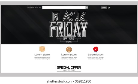 Colored Web Template Black Friday Theme Stock Vector (Royalty Free ...