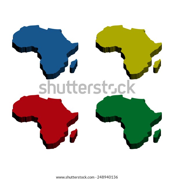 Colorful 3d Africa Maps Stock Vector (Royalty Free) 248940136 ...