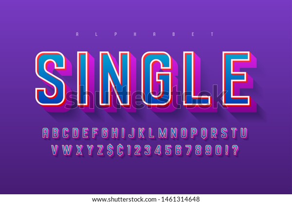 Colorful 3d Display Font Design Alphabet Stock Vector (Royalty Free ...
