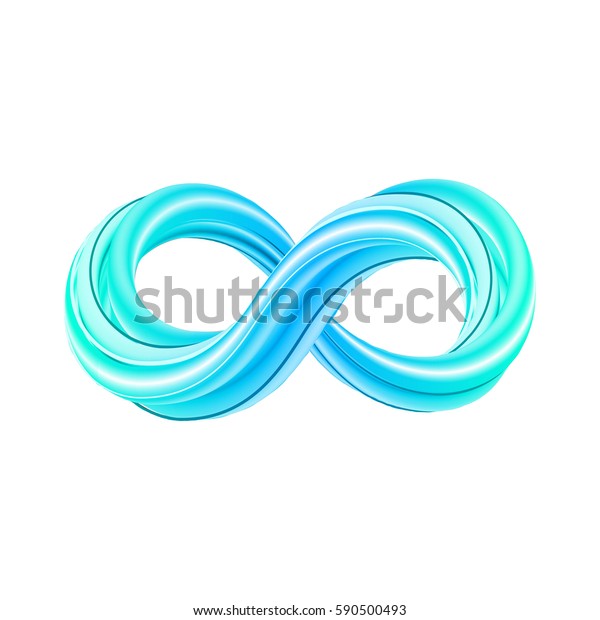 Colorful 3d Infinity Icon On White Stock Vector (Royalty Free) 590500493