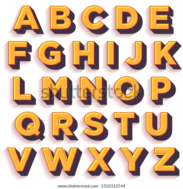 Colorful 3d Shadow Typography Font Design Stock Vector (Royalty Free ...
